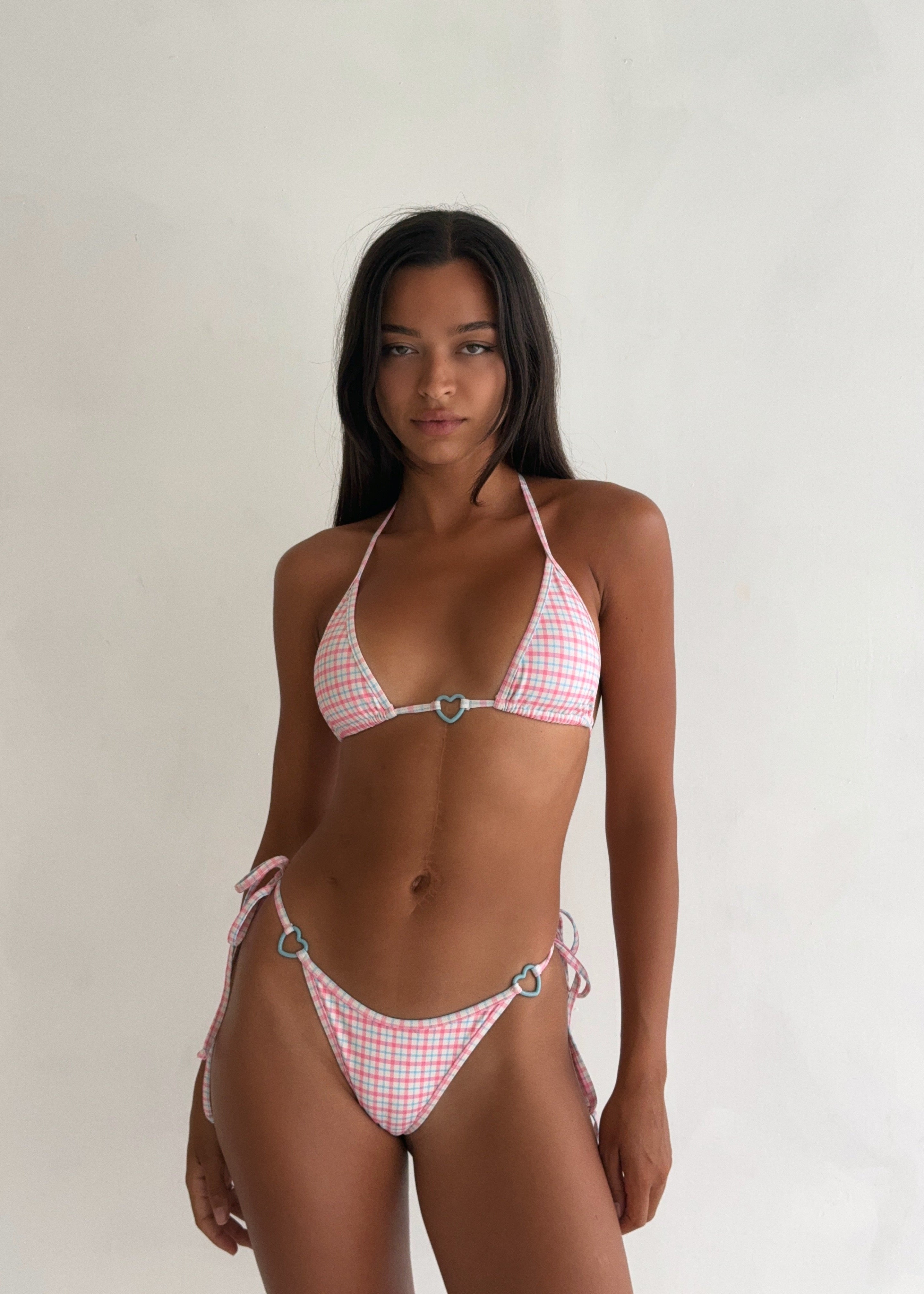 NEVA TOP PINK CHECKED – KISS'N'THRILL